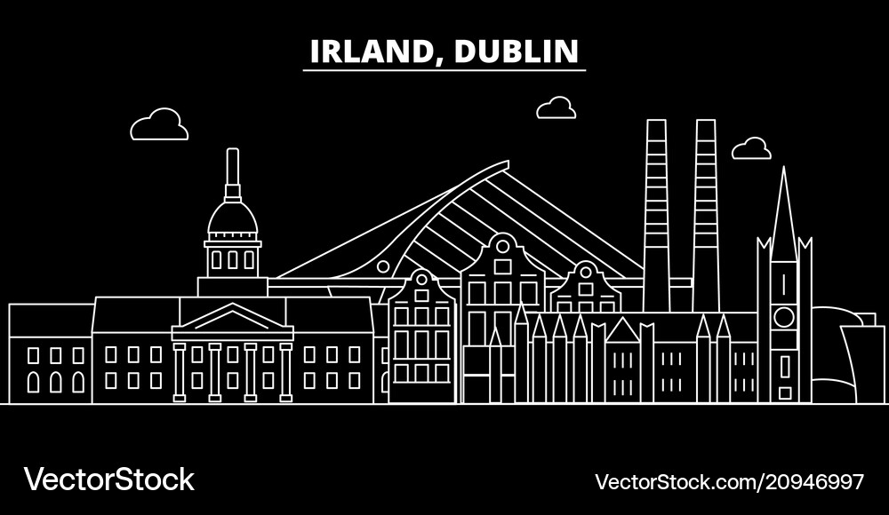 Dublin silhouette skyline ireland - dublin Vector Image
