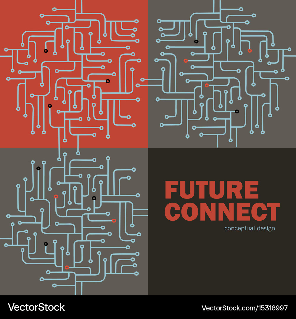 Electronic circuit spu circuit lines design Vector Image