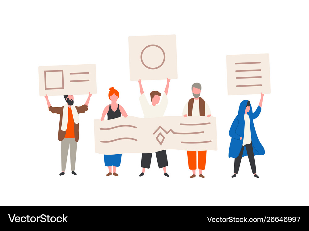 Group political activists or demonstrators Vector Image