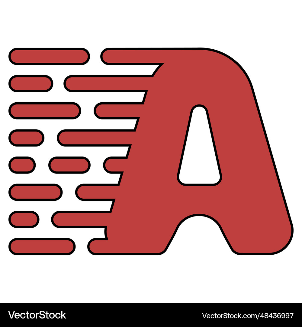 Letter a logo fast speed move symbol Royalty Free Vector