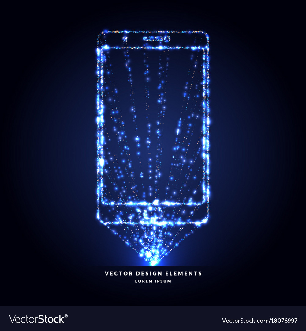 Light beams and dynamic particles silhouette Vector Image