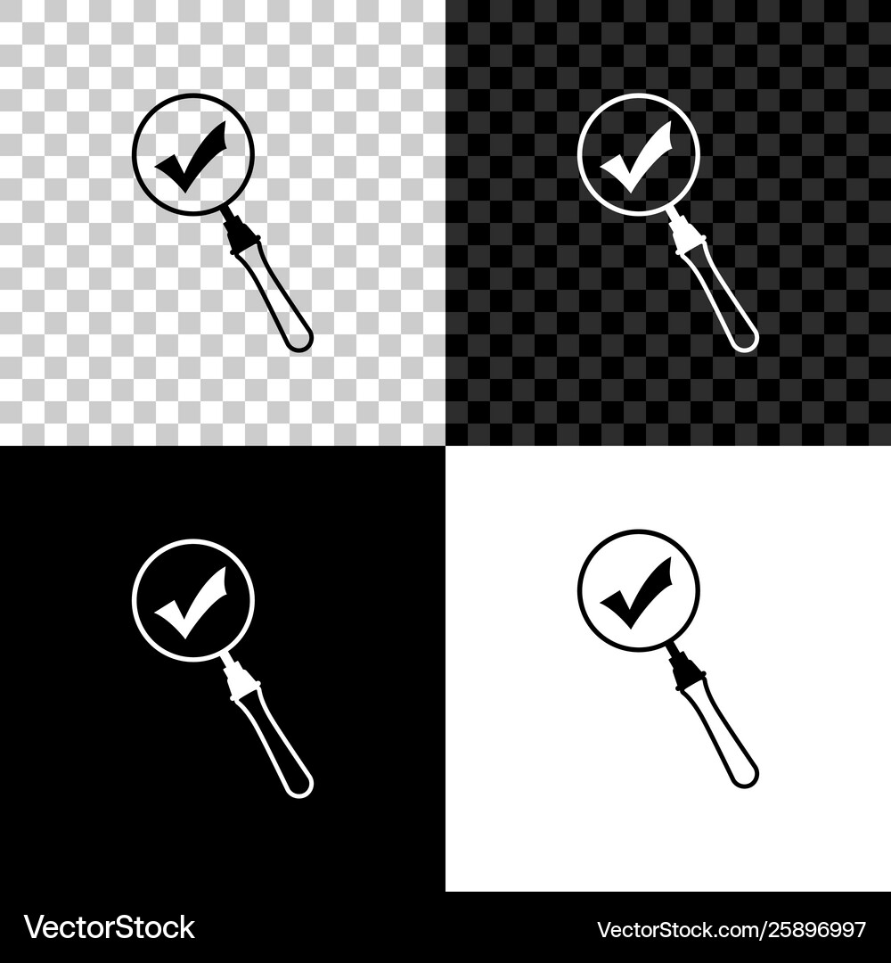 Magnifying glass and check mark icon isolated Vector Image