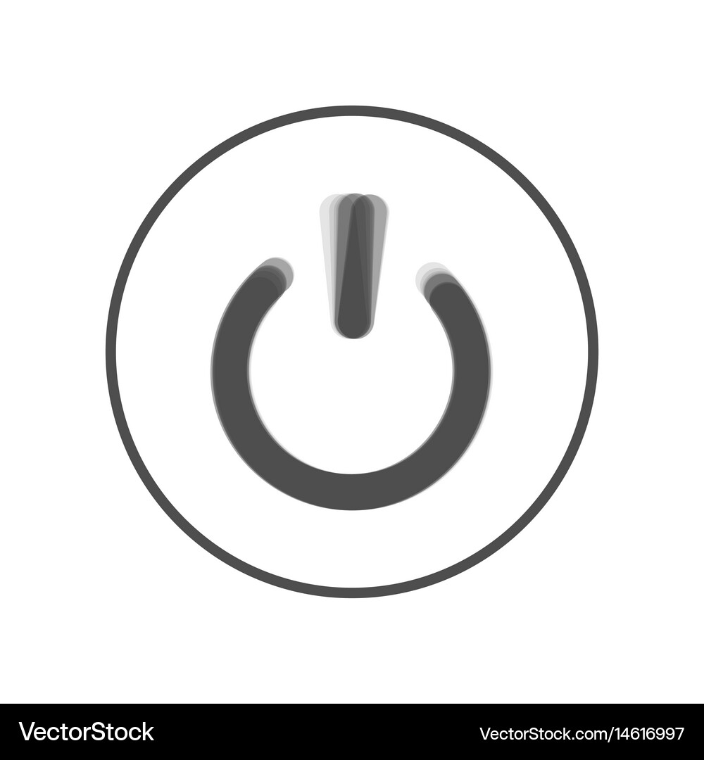 On off switch sign gray icon shaked Royalty Free Vector