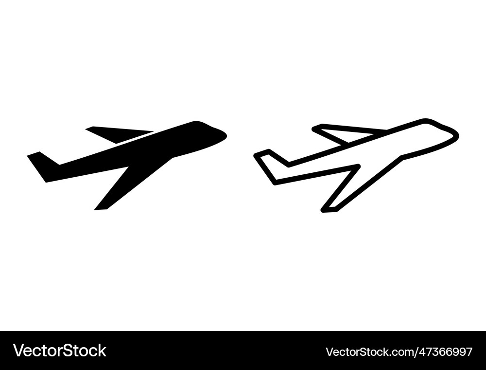 Plane icon set airplane icon flight transport Vector Image