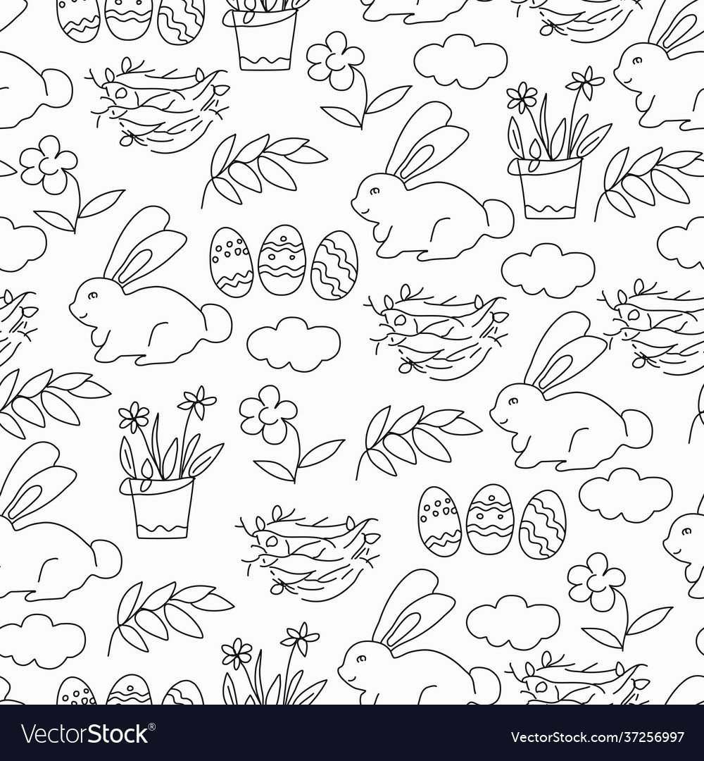 Seamless pattern on theme easter and spring Vector Image