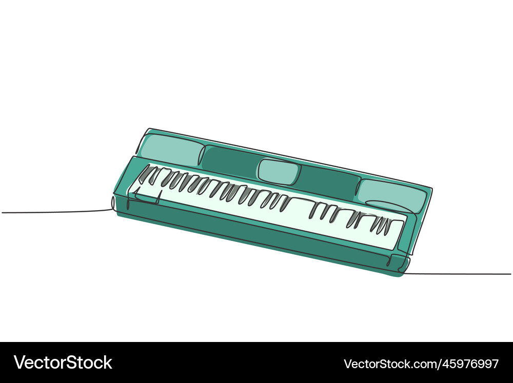 Single continuous line drawing of electric Vector Image