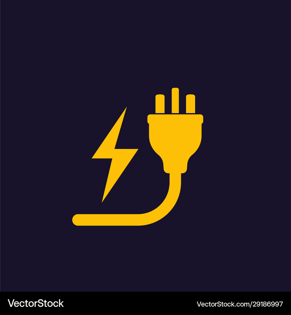 Uk electric plug electricity symbol Royalty Free Vector