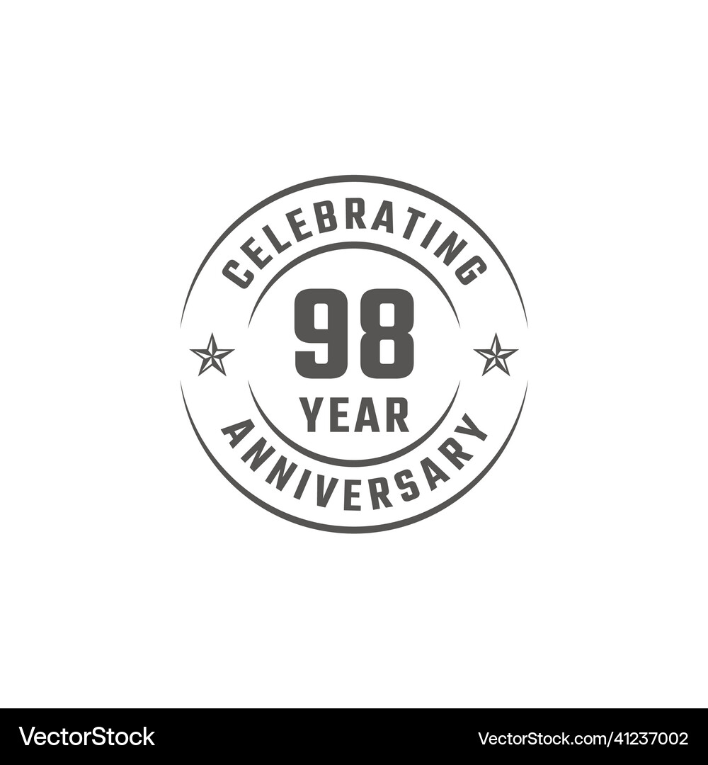 98 year anniversary celebration emblem badge Vector Image