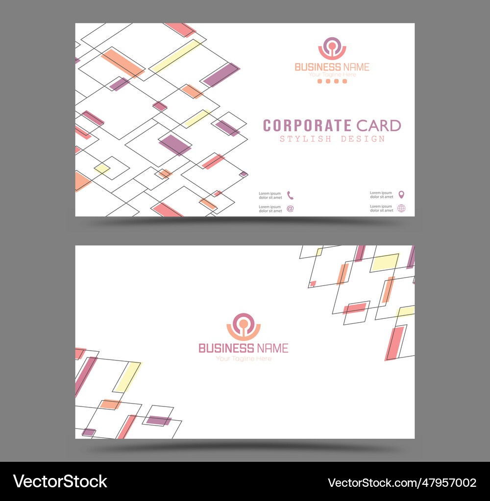 Business card double-sided card design Royalty Free Vector
