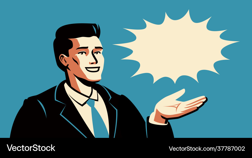 Businessman reports a profitable offer business Vector Image