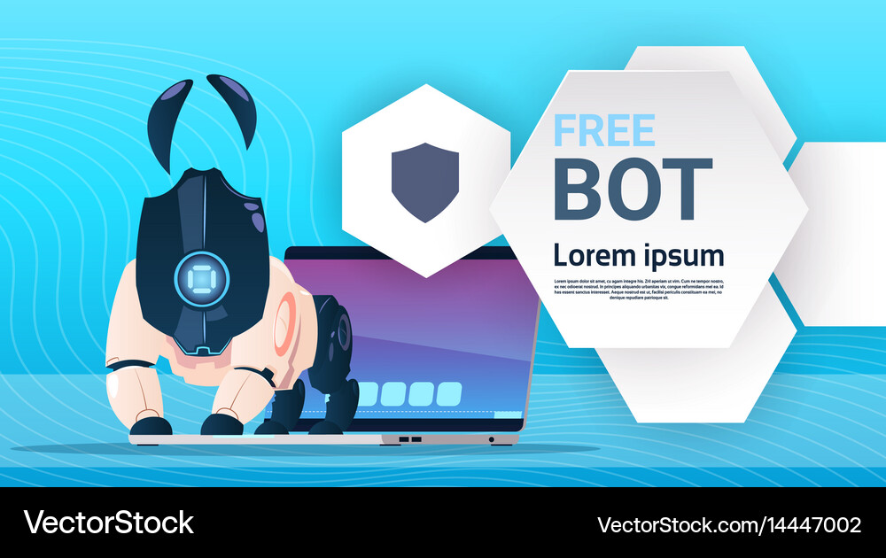 Chat bot free robot virtual assistance of website Vector Image
