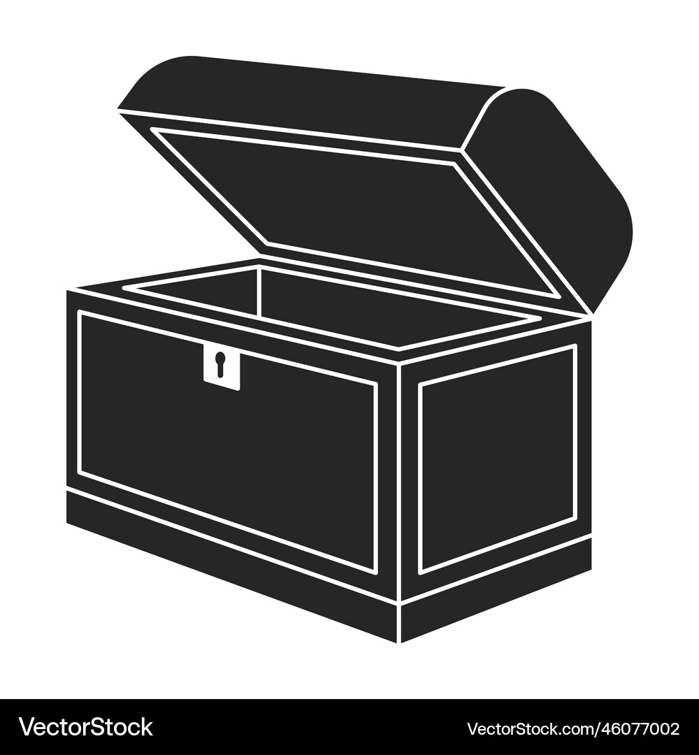 Chest treasure iconblack logo isolated Royalty Free Vector