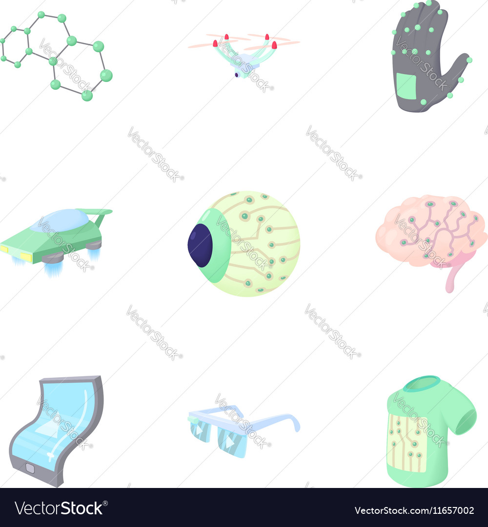 Computer latest devices icons set cartoon style Vector Image Computer latest devices icons set cartoon style Vector Image