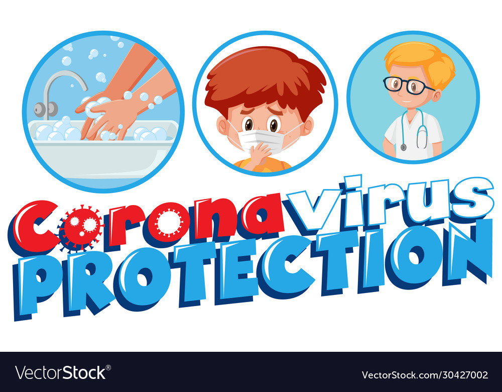 Coronavirus poster design with word Royalty Free Vector