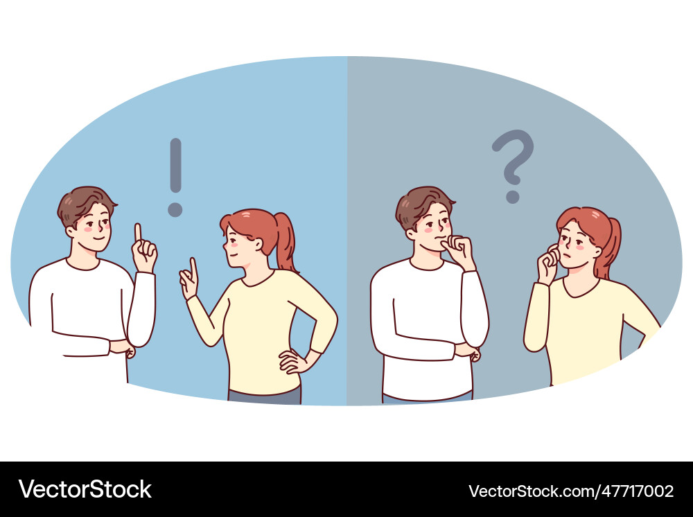 Couple thinking and finding solution Royalty Free Vector