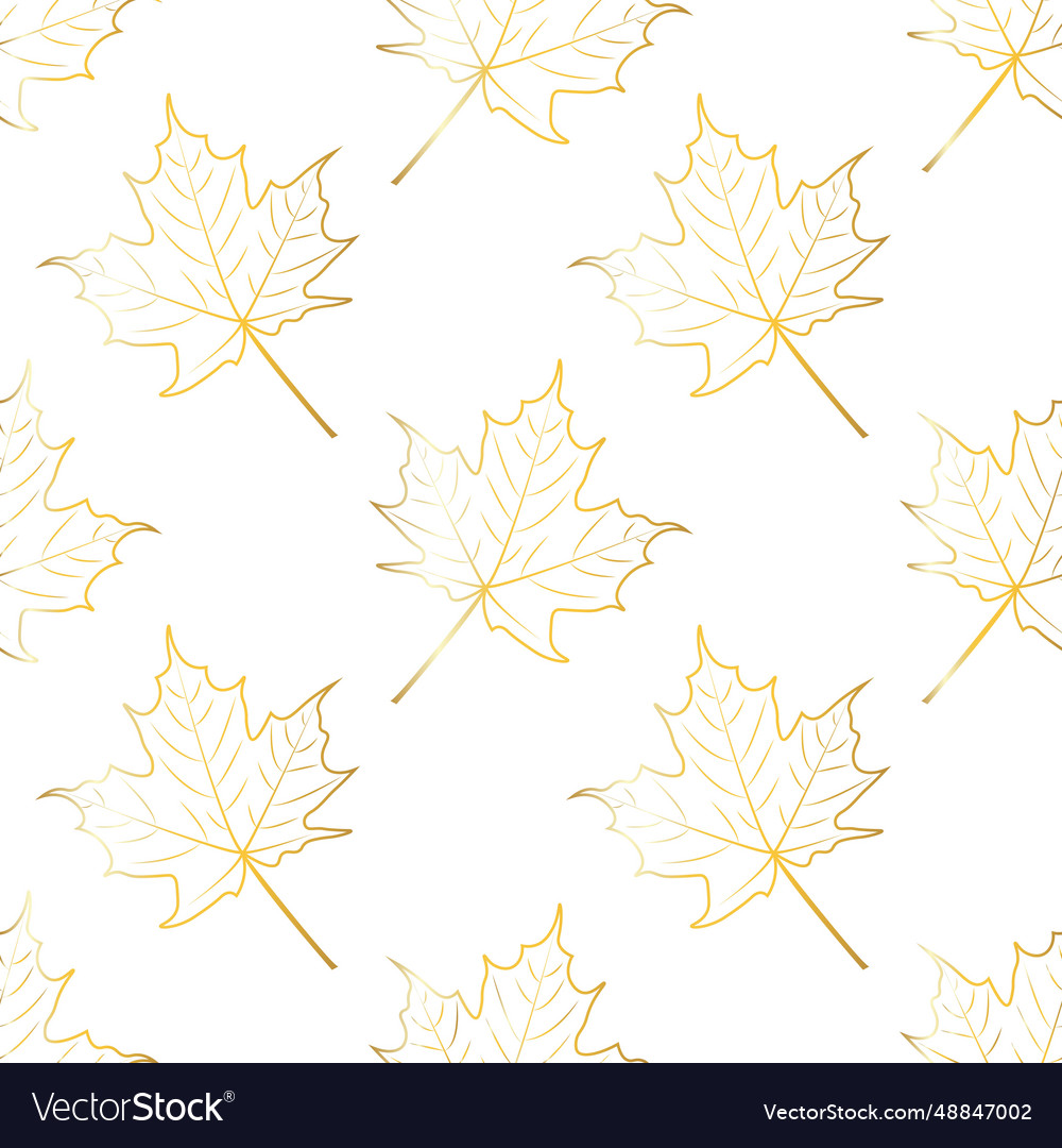 Fall leaf seamless pattern autumn foliage Vector Image