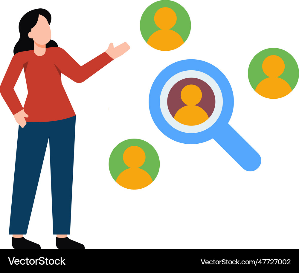 Girl is looking for customers Royalty Free Vector Image