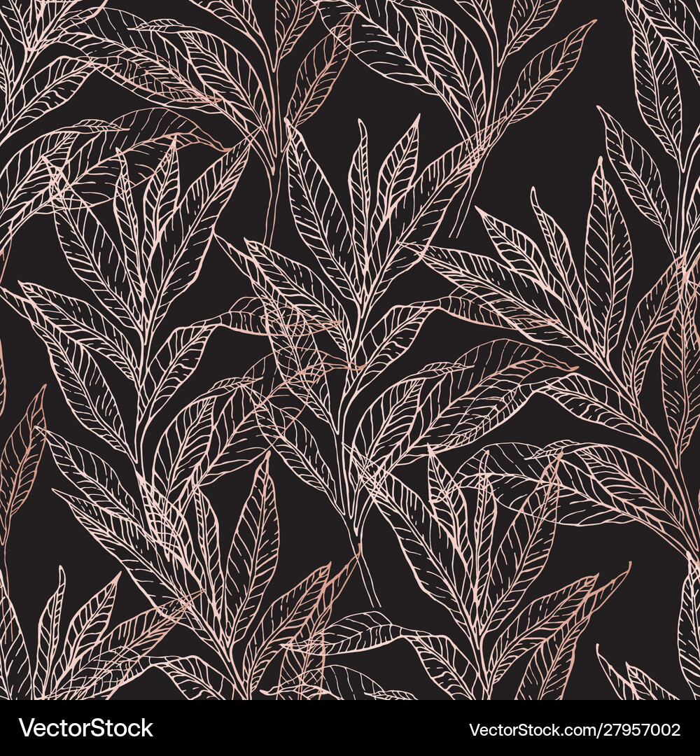 Hand drawn abstract floral background line art Vector Image