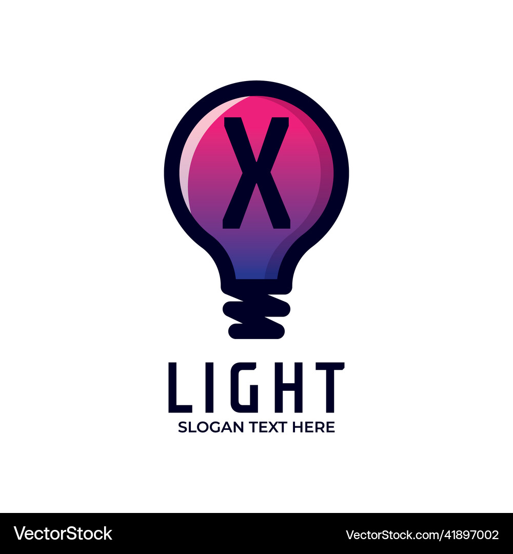 Light bulb with letter x logo design bulb ideas Vector Image