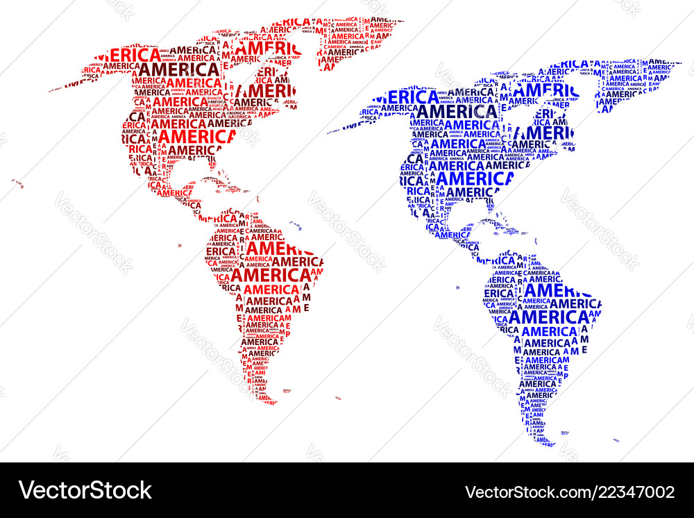 Map of continent america Royalty Free Vector Image