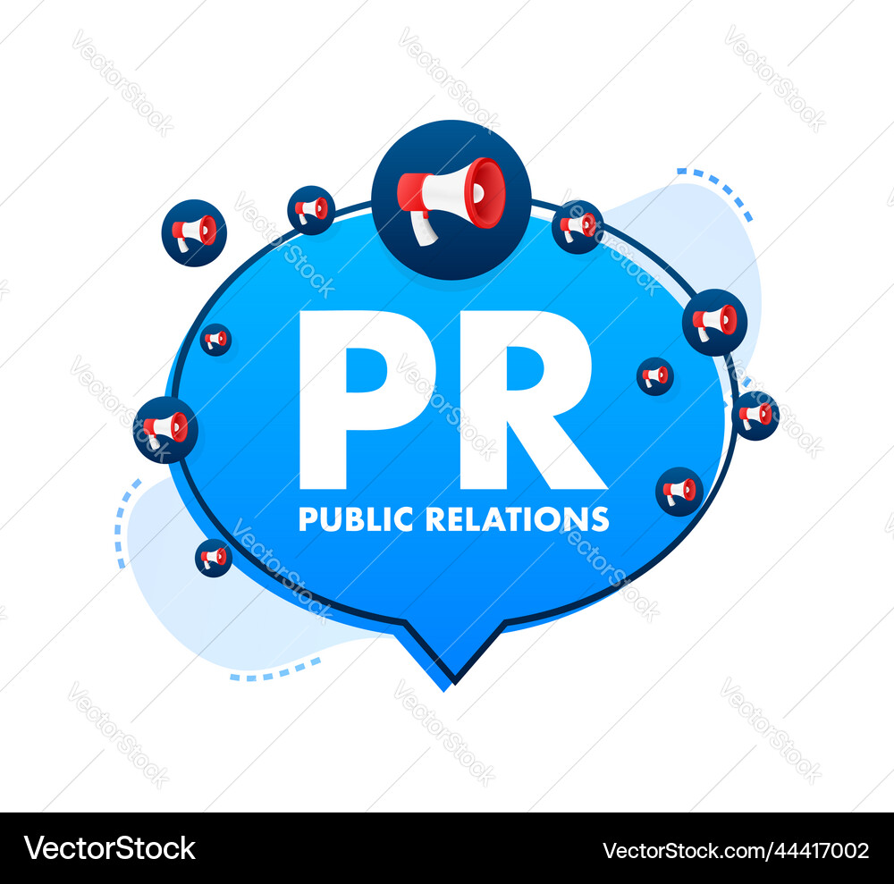 Pr public relations agency stock Royalty Free Vector Image