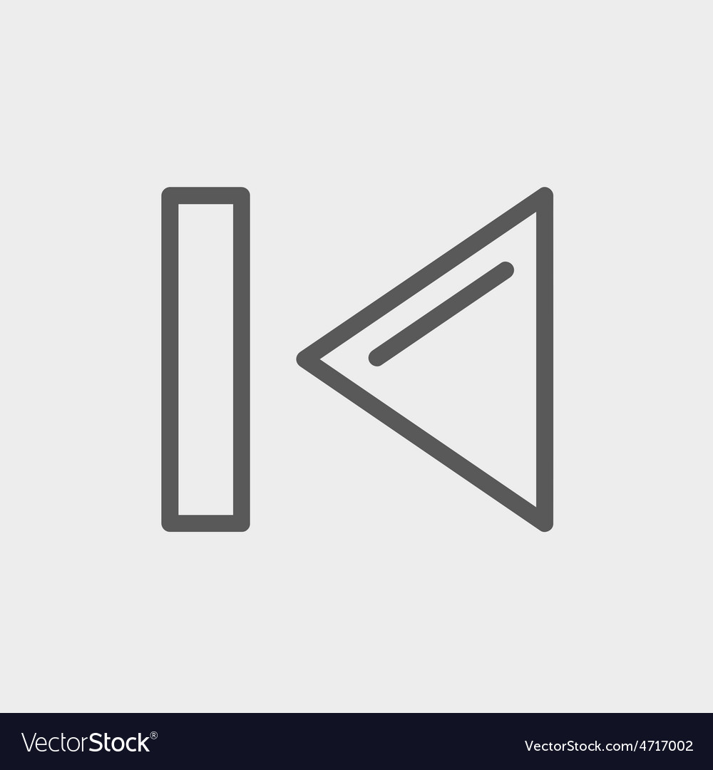 Previous button thin line icon Royalty Free Vector Image