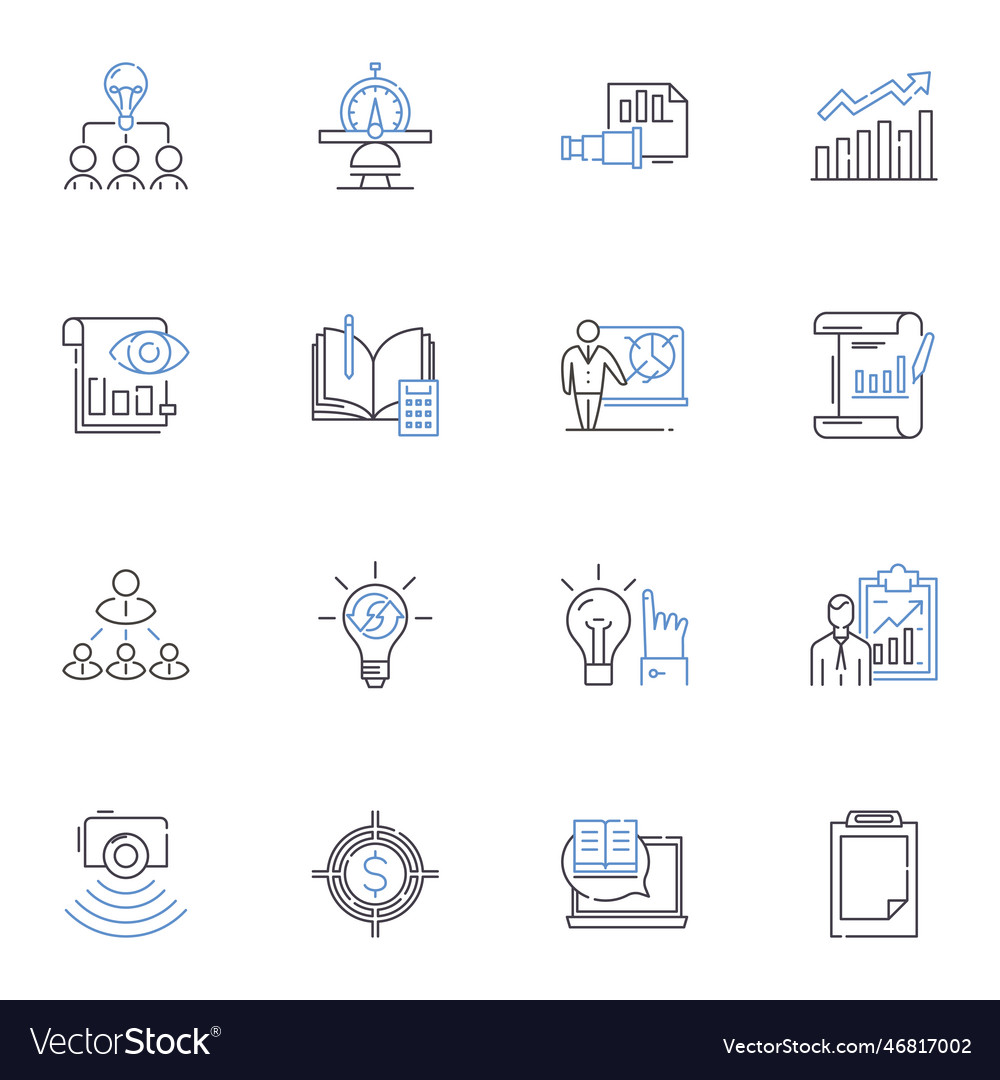 System And Process Line Icons Collection Vector Image