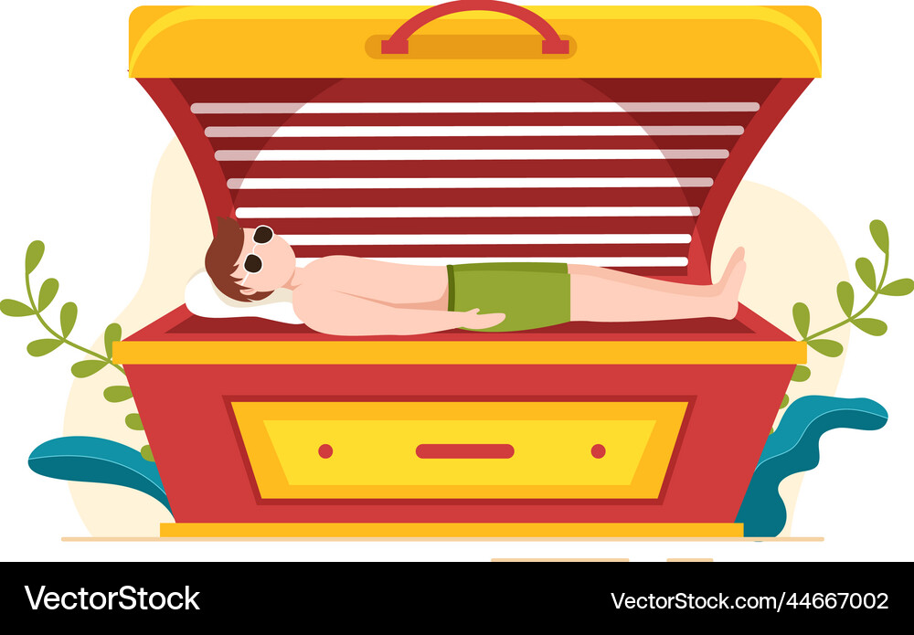 Tanning bed procedure to get exotic skin Vector Image