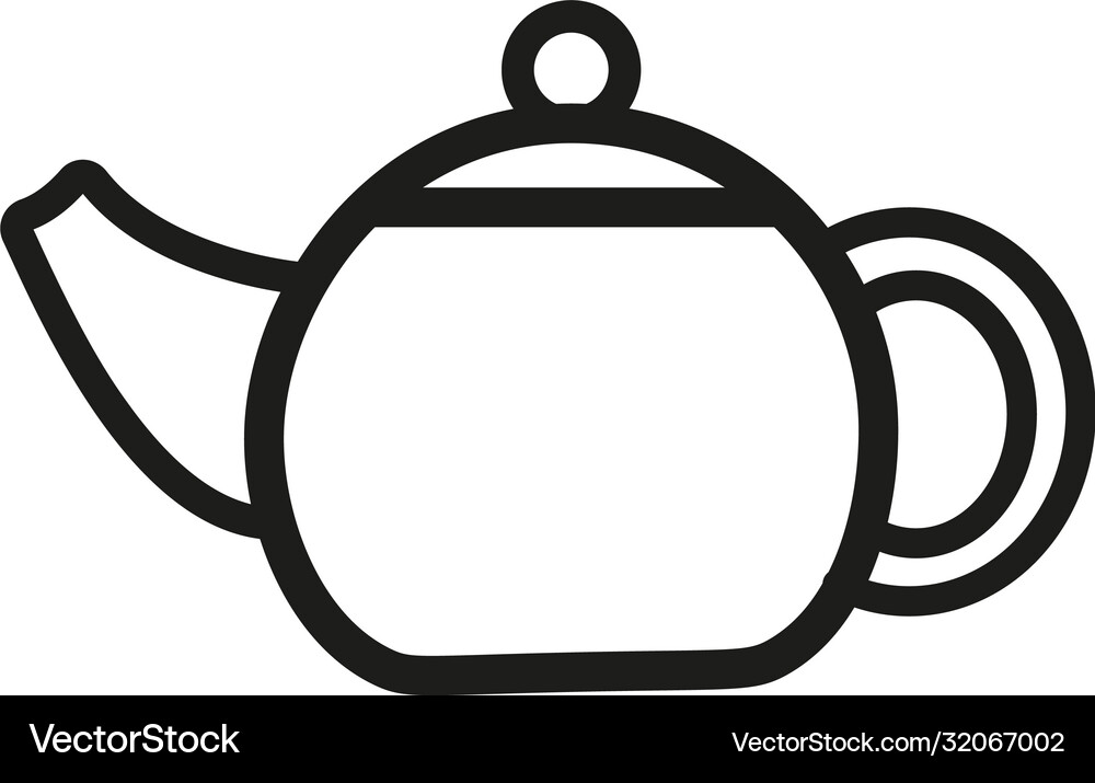 Teapot sign symbol icon outline Royalty Free Vector Image