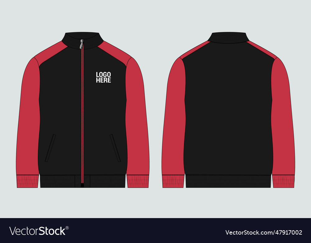 Tracksuits jacket template Royalty Free Vector Image