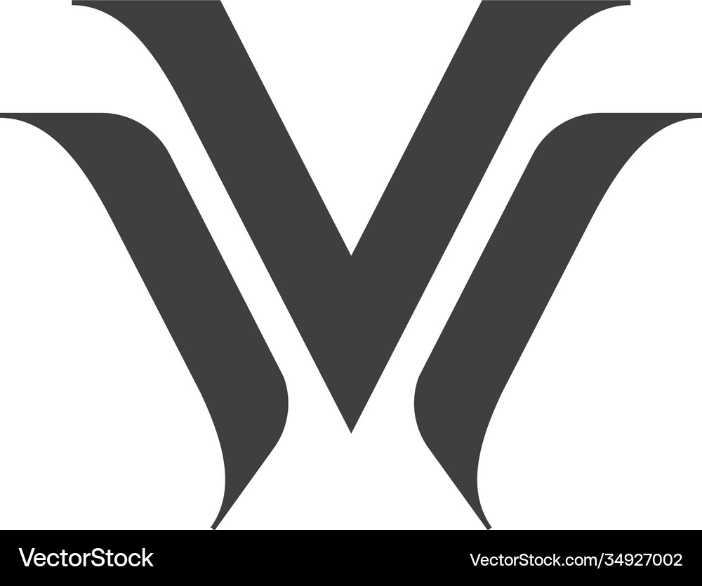 V letter logo lettermark monogram - typeface type Vector Image