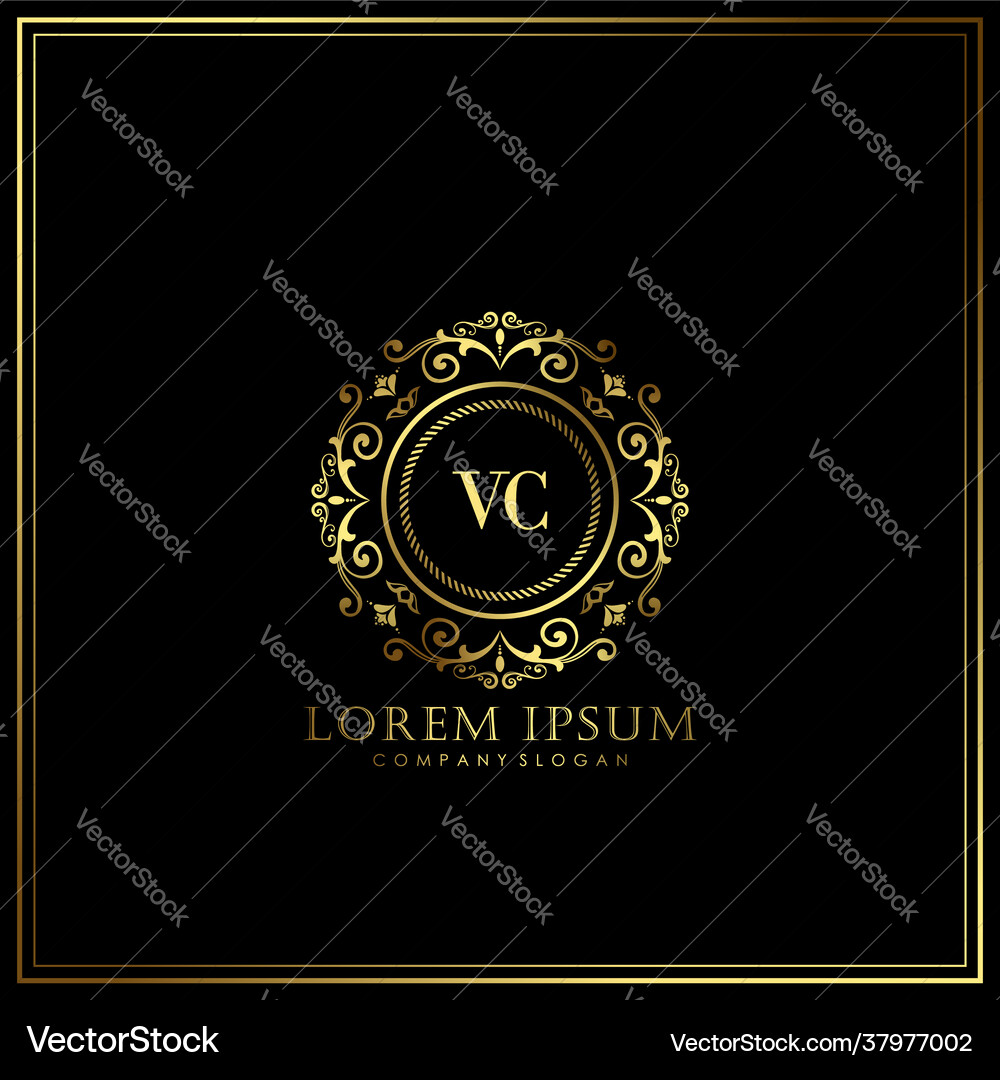 Vc initial letter luxury logo template in art Vector Image