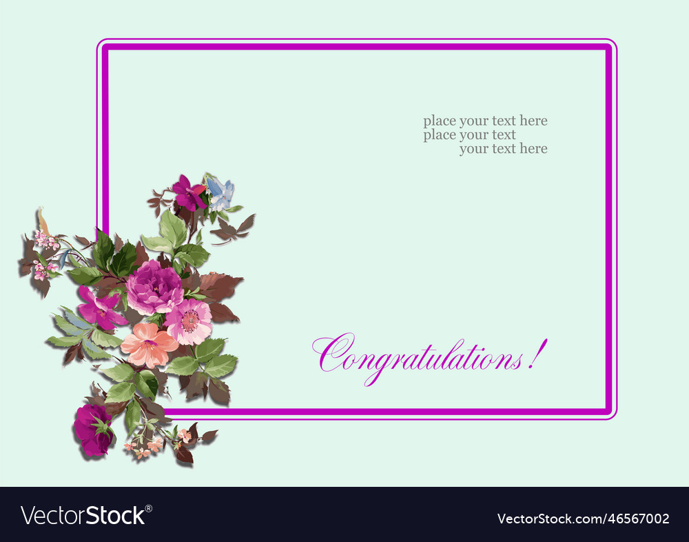 Wedding greeting card with floral design color Vector Image