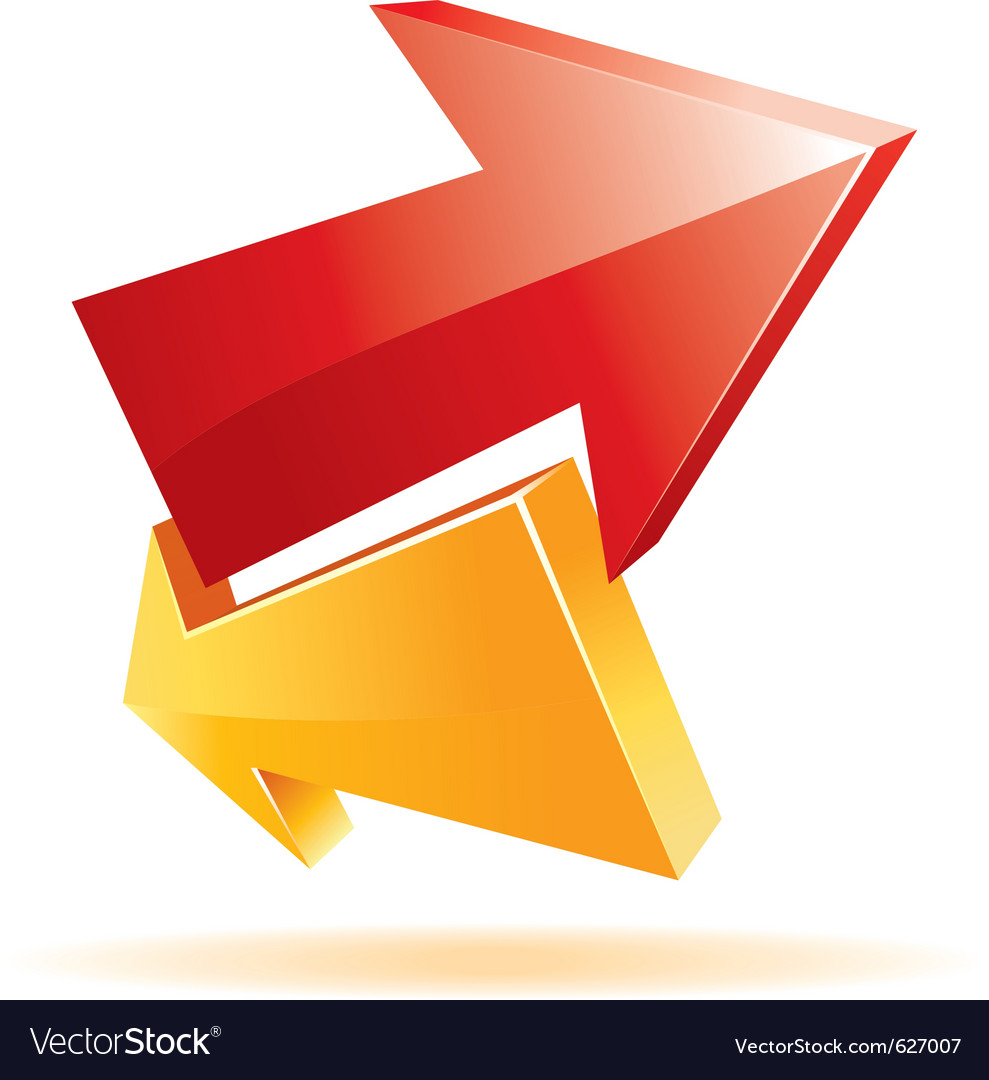 3d arrows Royalty Free Vector Image - VectorStock