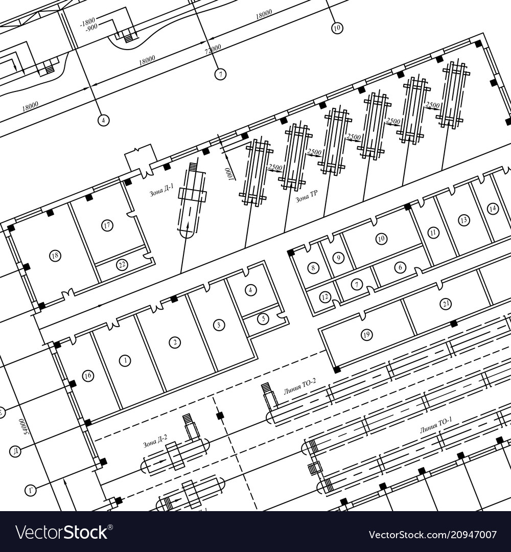 Architectural drawing plan Royalty Free Vector Image