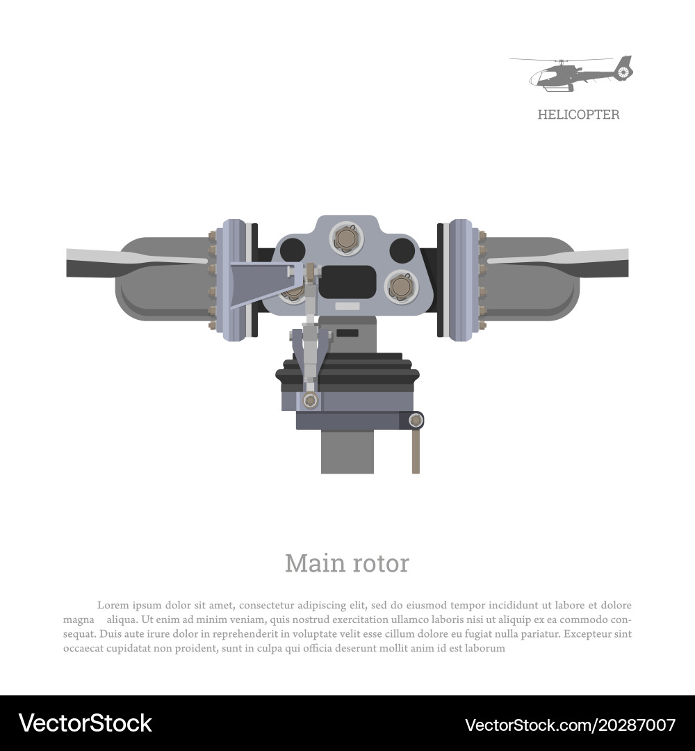 Blueprint of main rotor helicopter Royalty Free Vector Image