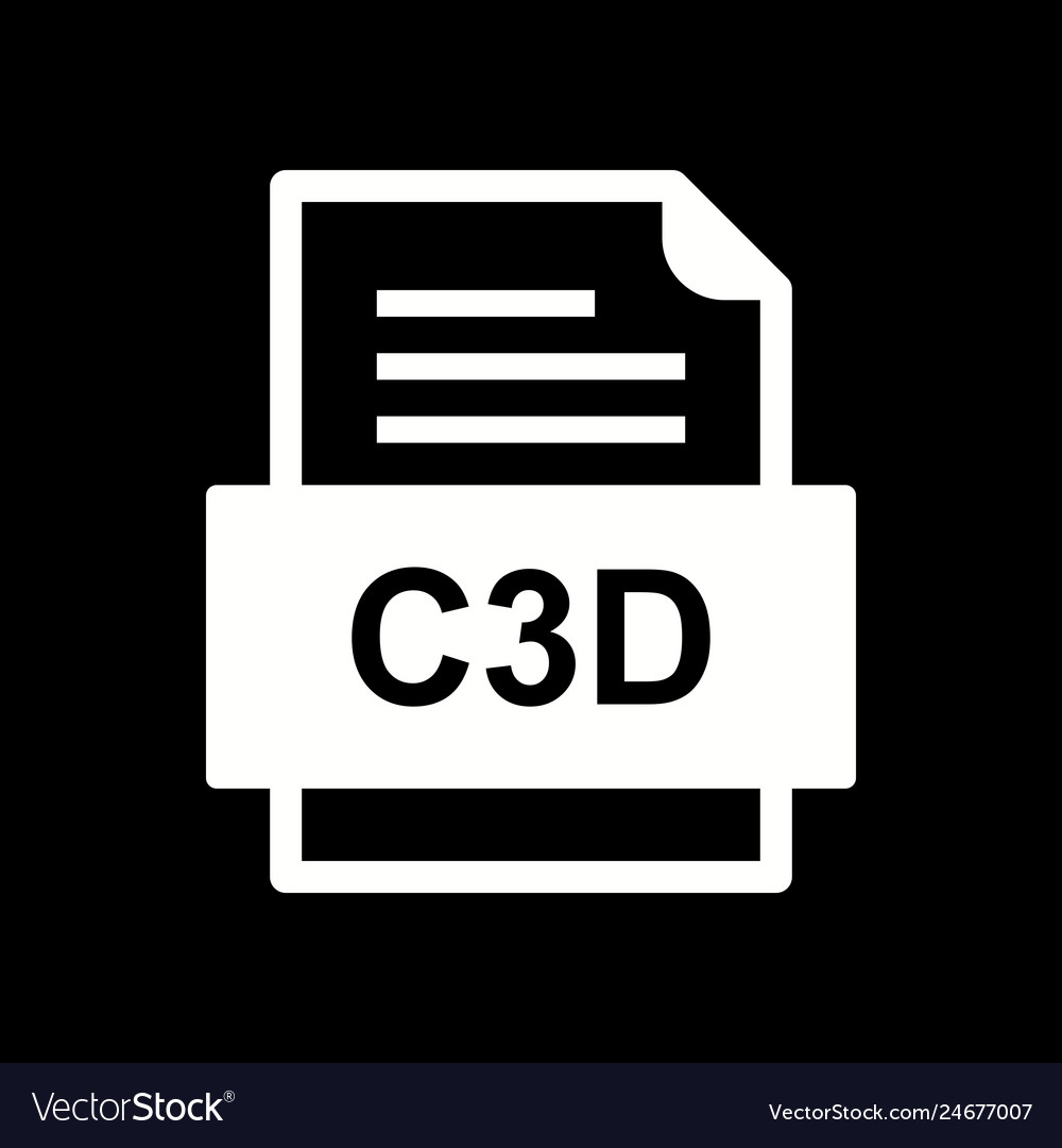 C3d File Document Icon Royalty Free Vector Image