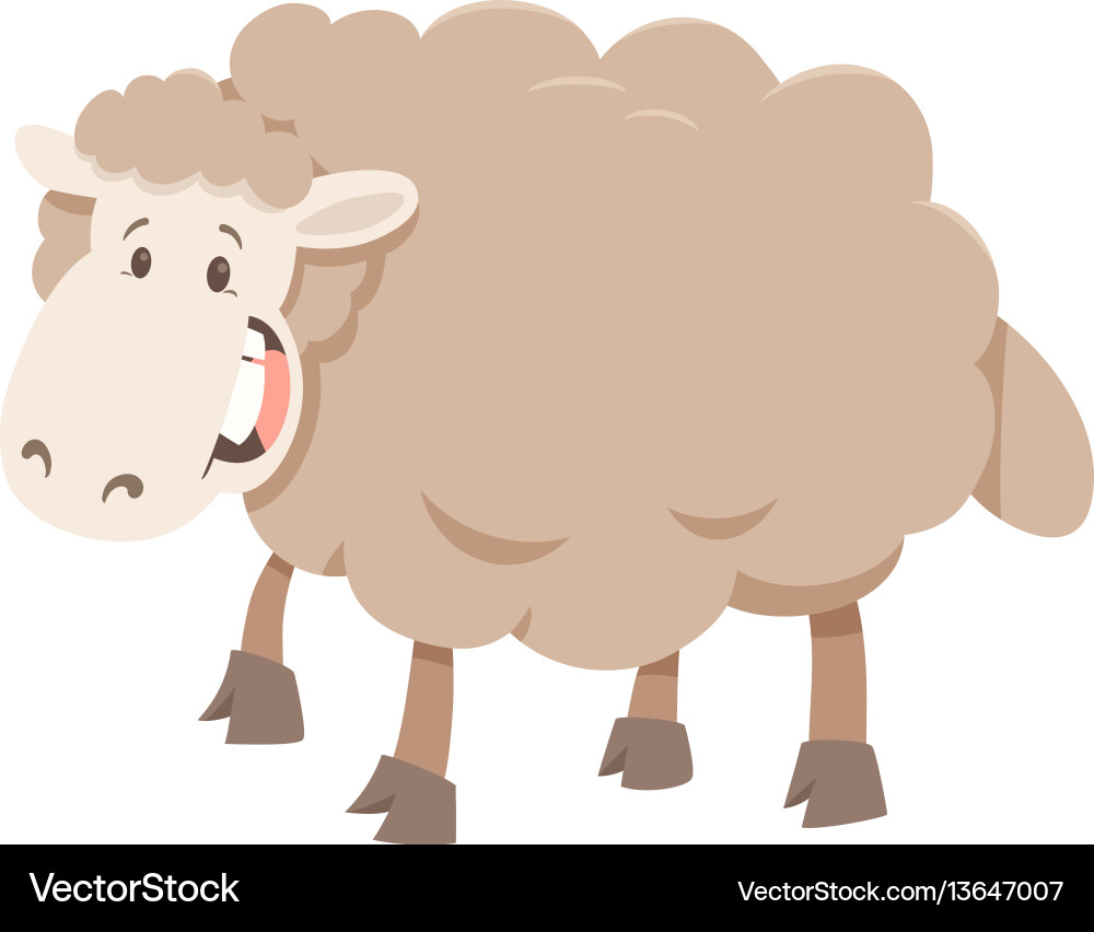 Cartoon sheep animal character Royalty Free Vector Image