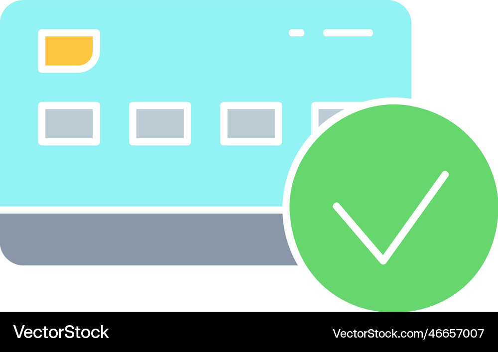 Credit card with check mark best choice approved Vector Image