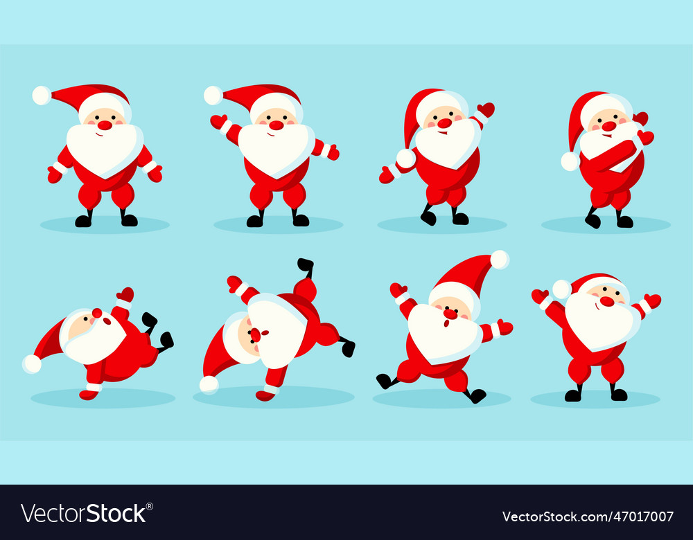 Dancing santa claus set Royalty Free Vector Image