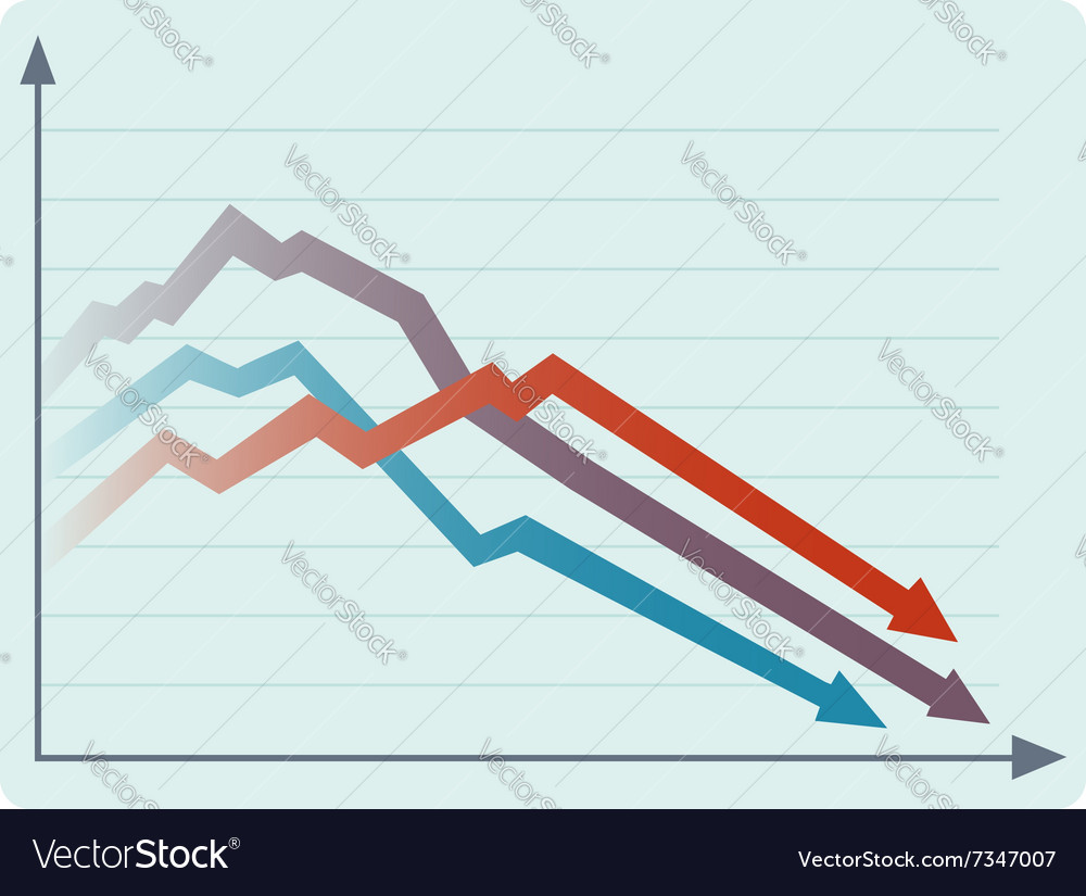 Falling statistics Royalty Free Vector Image - VectorStock