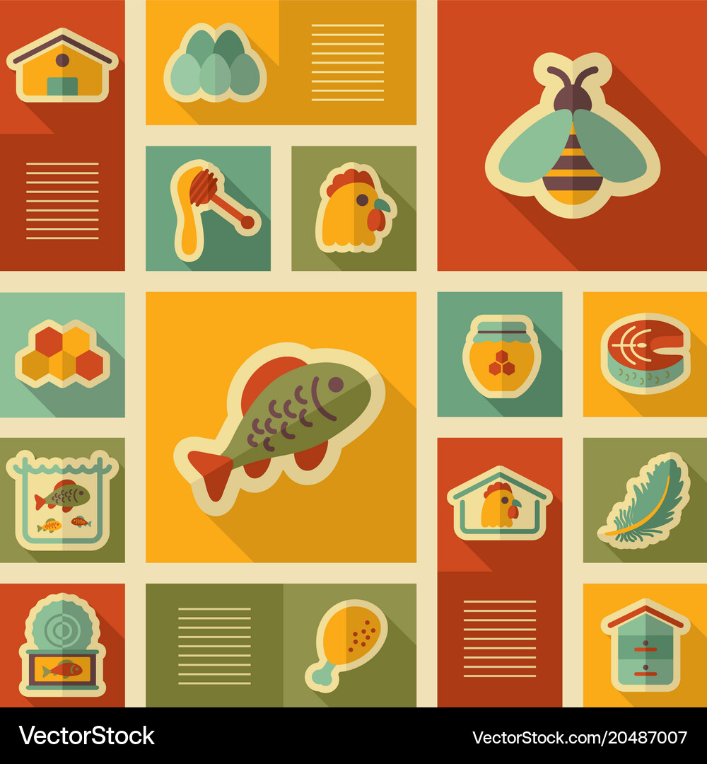 Farm animal icons set Royalty Free Vector Image