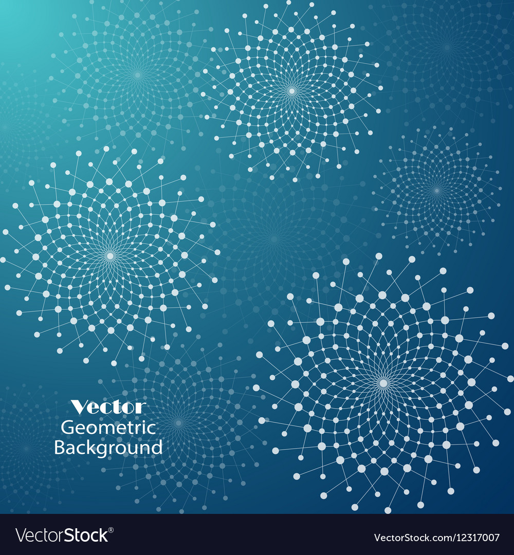 Geometric pattern with connected lines and dots Vector Image