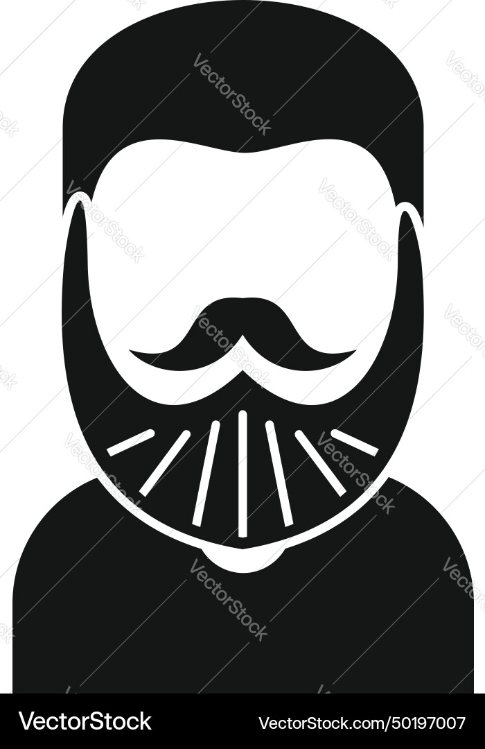 Goatee fashion beard icon simple hipster Vector Image