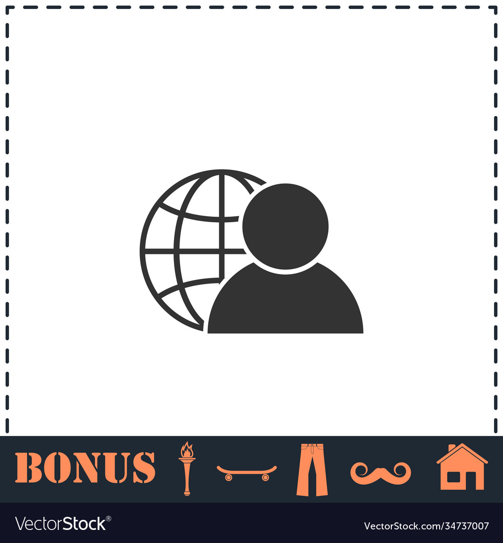 Network administrator icon flat Royalty Free Vector Image