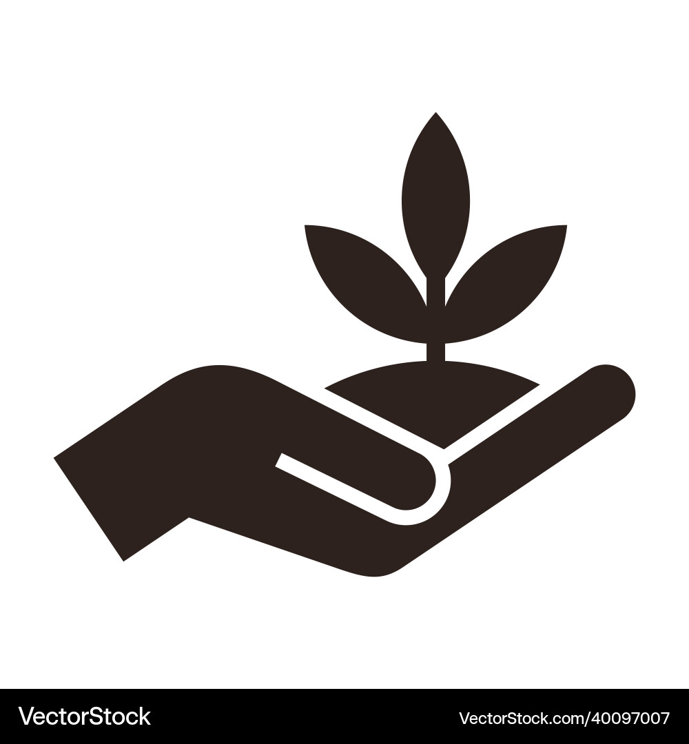 Plant in hand save earth save nature icon Vector Image