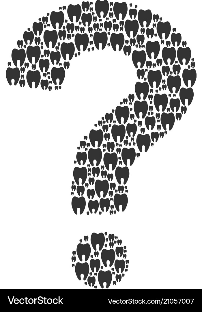 Question mark shape of tooth icons Royalty Free Vector Image