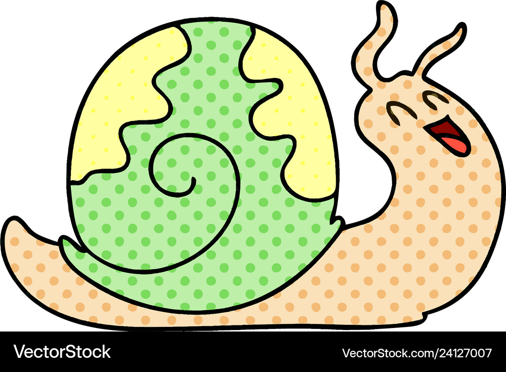 Quirky comic book style cartoon snail Royalty Free Vector