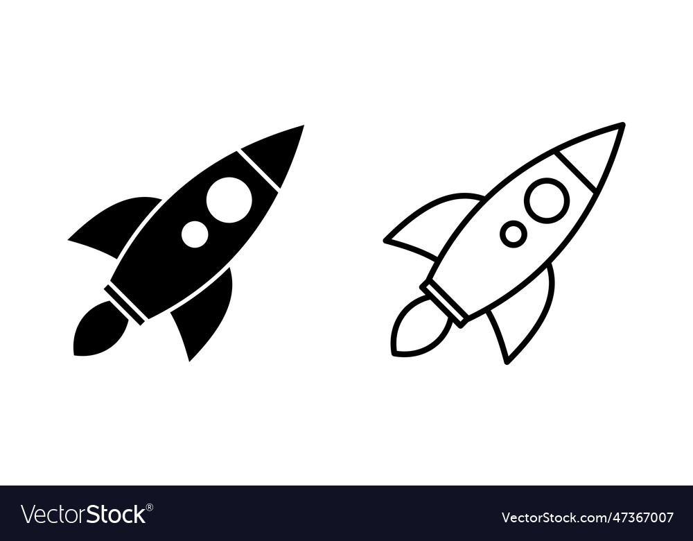 Rocket icon set startup icon Royalty Free Vector Image