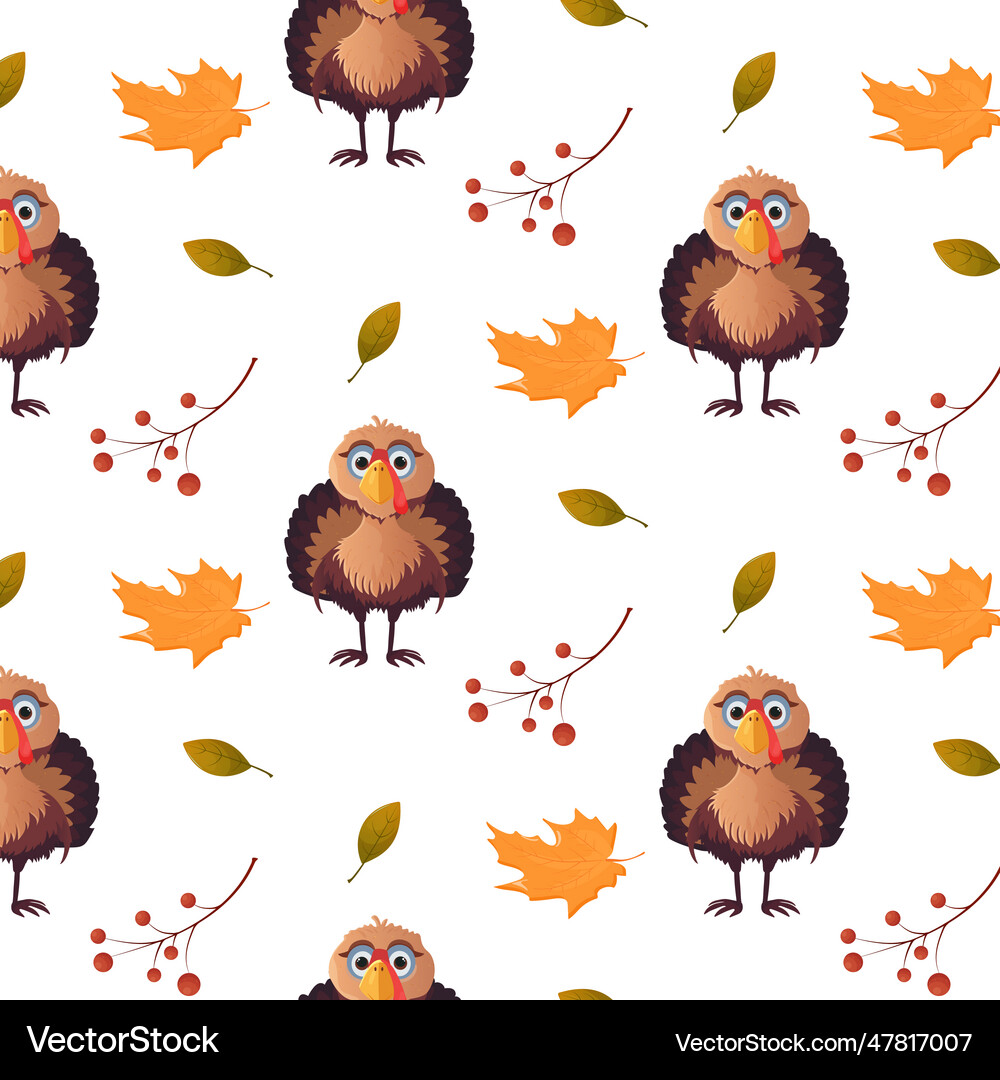 Seamless thanksgiving pattern thanksgiving turkey Vector Image